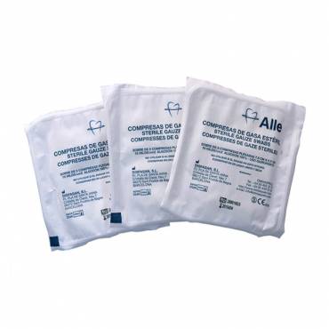 Gasas de Algodón Estériles 16x25cm Caja 250 Sobres 5 uds Alle Dental