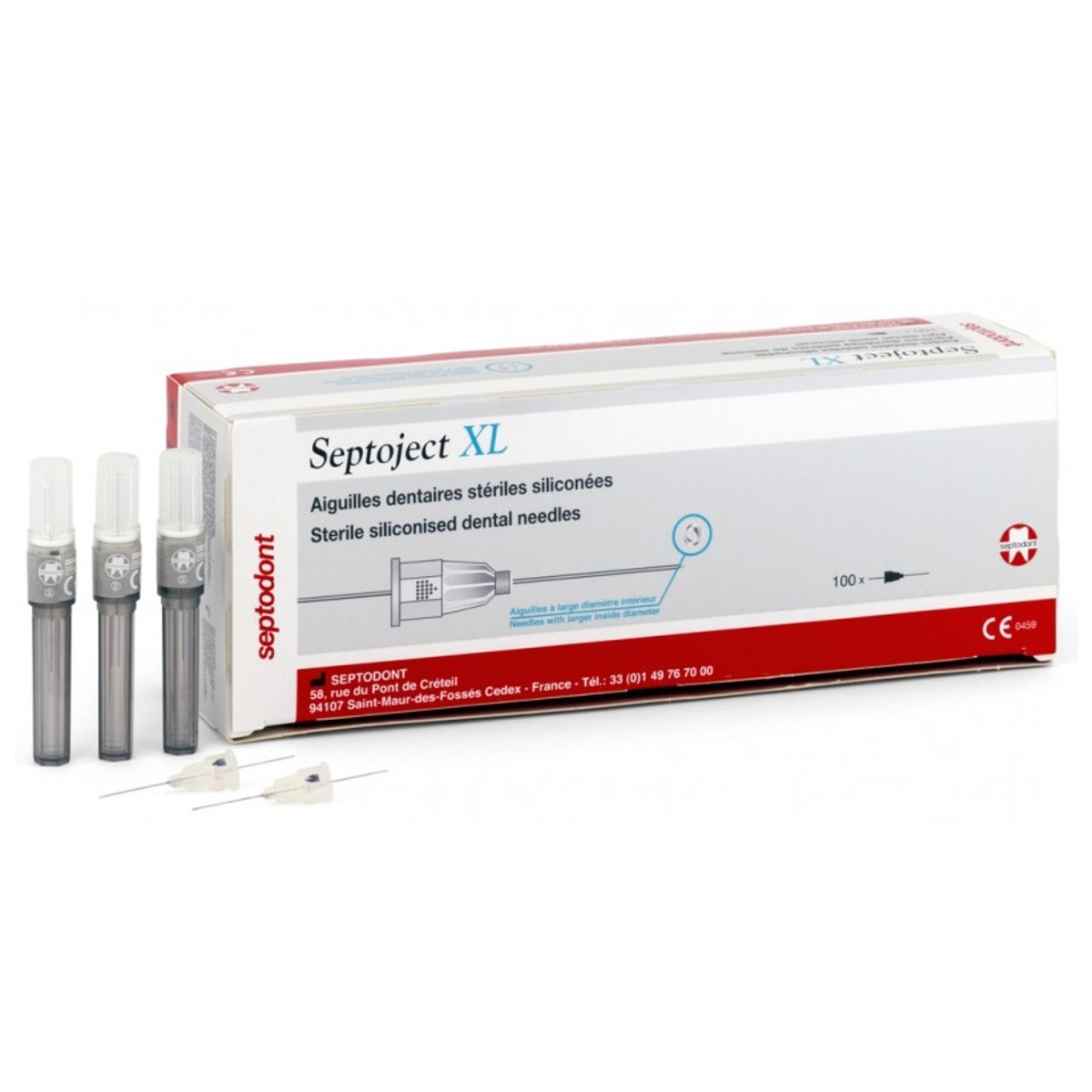Septoject XL 27G Agujas Estériles Caja 100 unidades Septodont