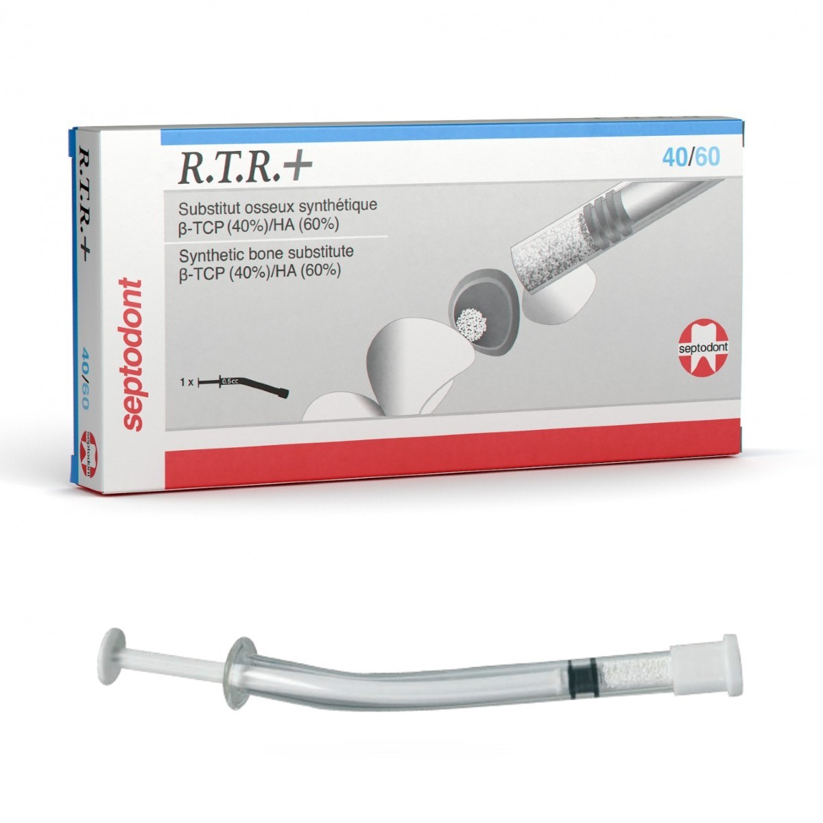 R.T.R.+ 40/60 Material Injerto Óseo Sintético Jeringa 0.5cc Septodont
