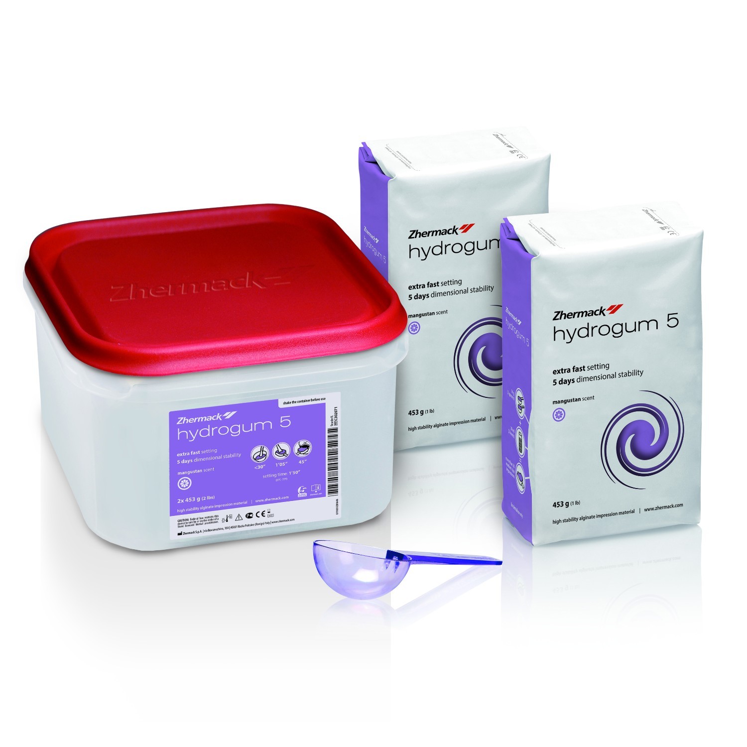 Hydrogum 5 Alginato Escaneable Elástico, Contenedor 2x453gr Zhermack