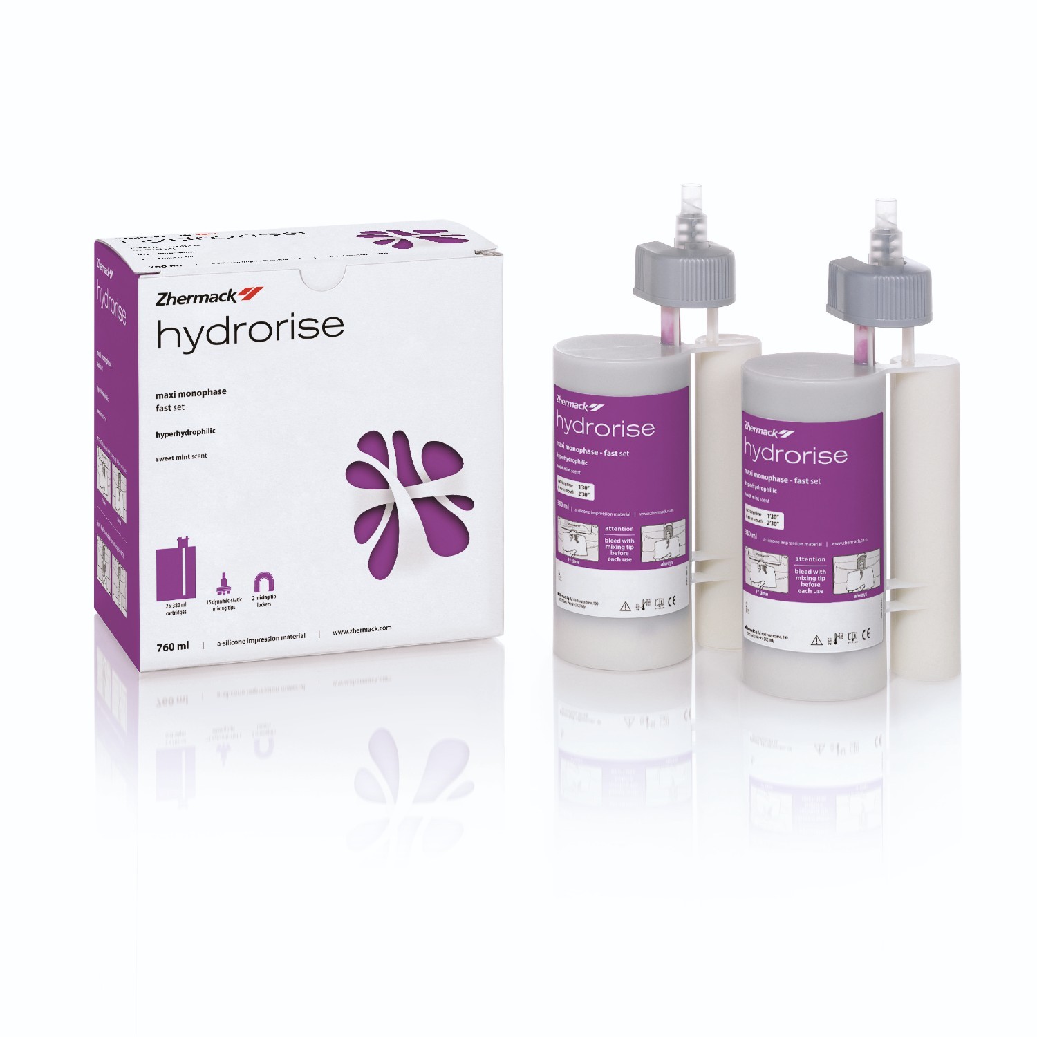 Hydrorise Maxi Monophase Fast Set Silicona Adición 2x380 ml Zhermack