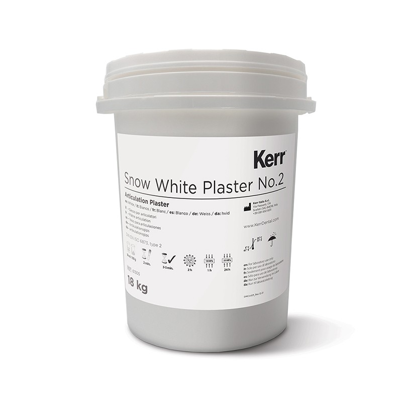 Snow White Plaster Yeso Tipo 2 Bote 18kg de Kerr