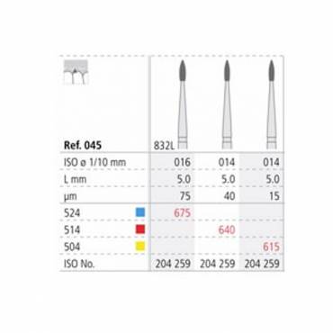 Fresas Diamante CA 832L ISO 016 Medio R675/3 Periodoncia 3u Intensiv